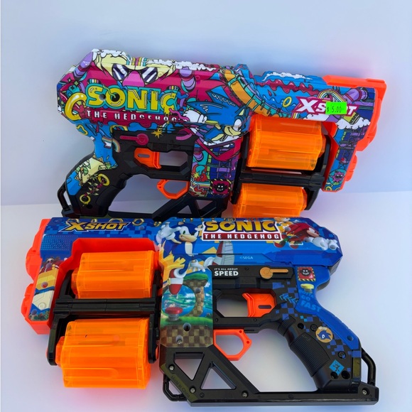 Nerf | Toys | Set Of 2 Sonic The Hedgehog Skin Xshot Dread Foam Dart ...